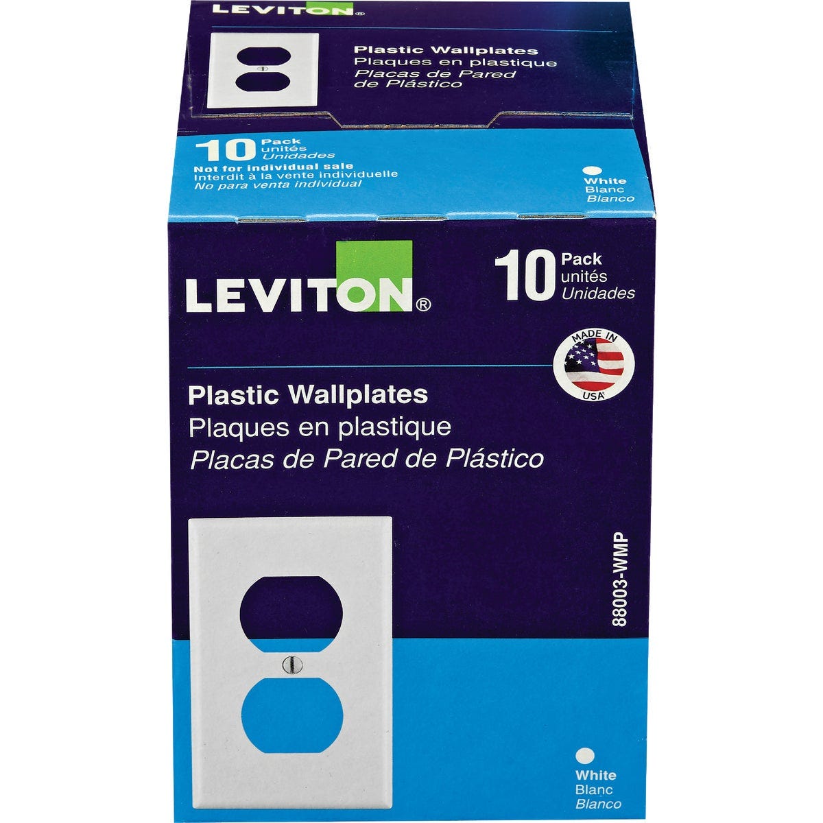 Leviton 1-Gang Smooth Plastic Outlet Wall Plate, White (10-Pack) | True ...