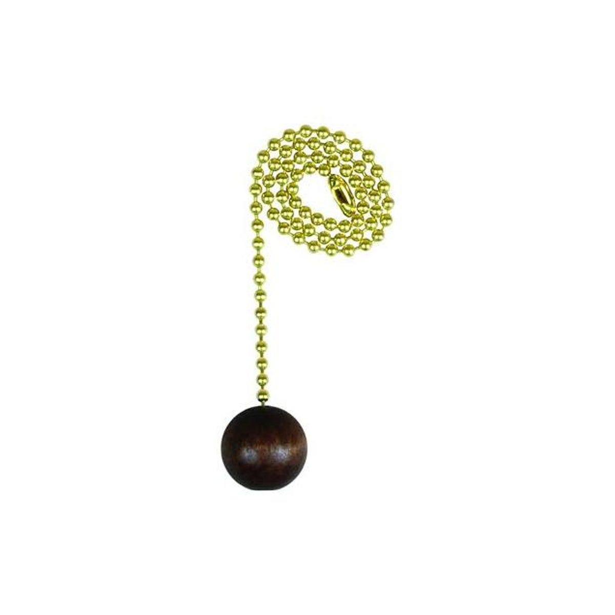 Jandorf 12 In. Brass Lamp Pull Chain with Walnut Wood Ball | True Value ...