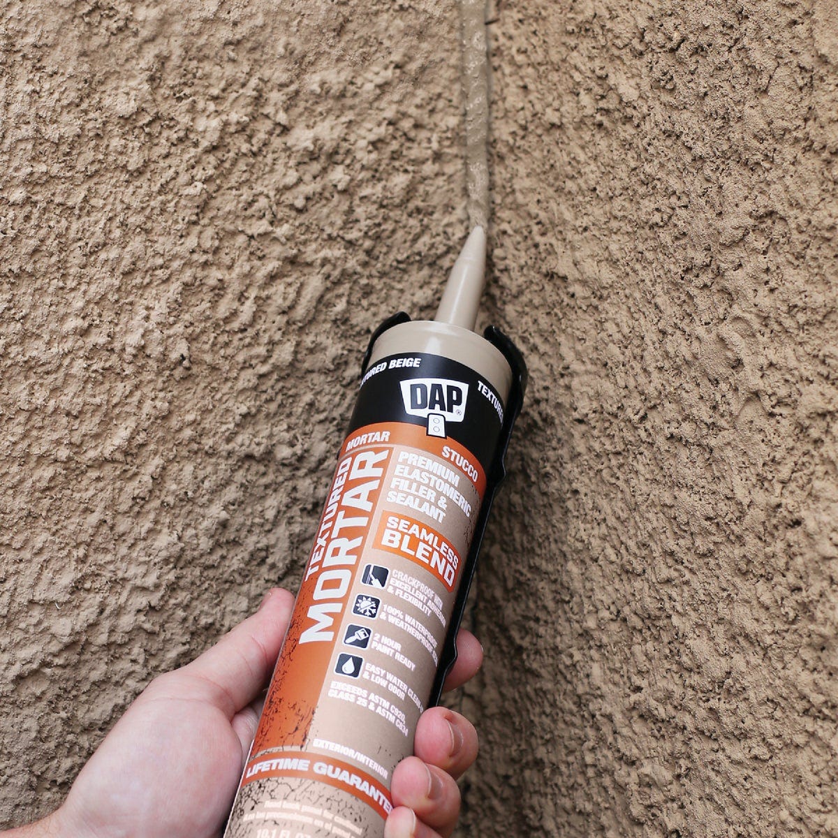 DAP Textured Mortar 10.1 Oz. Beige Premium Elastomeric Filler & Sealant ...