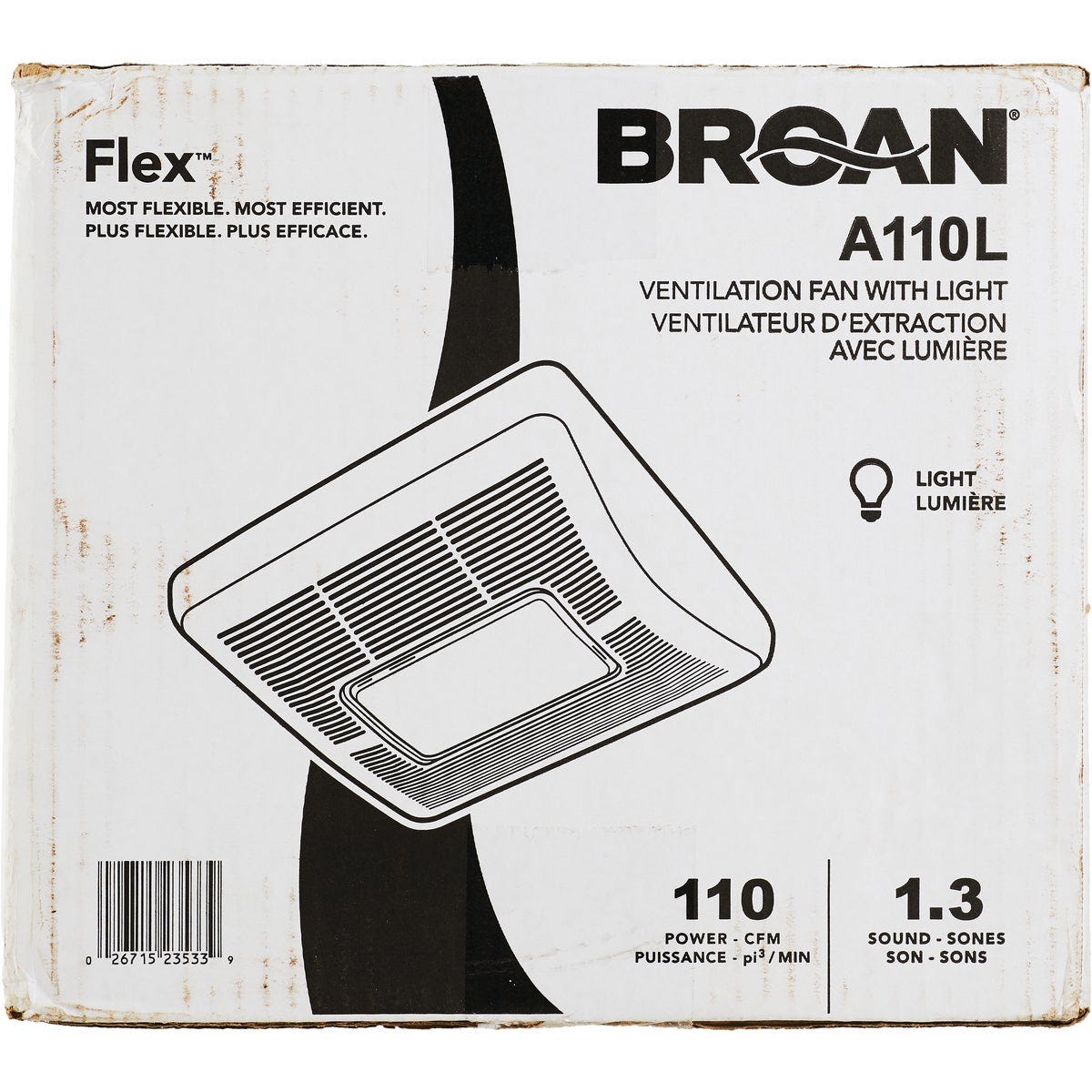 Broan-NuTone 110 CFM 1.3 Sones 120V Bath Exhaust Fan with Light | Do it ...