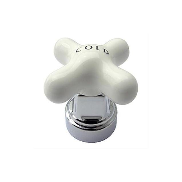Lasco Chrome Base Cold Porcelain Cross Faucet Handle | Do it Best