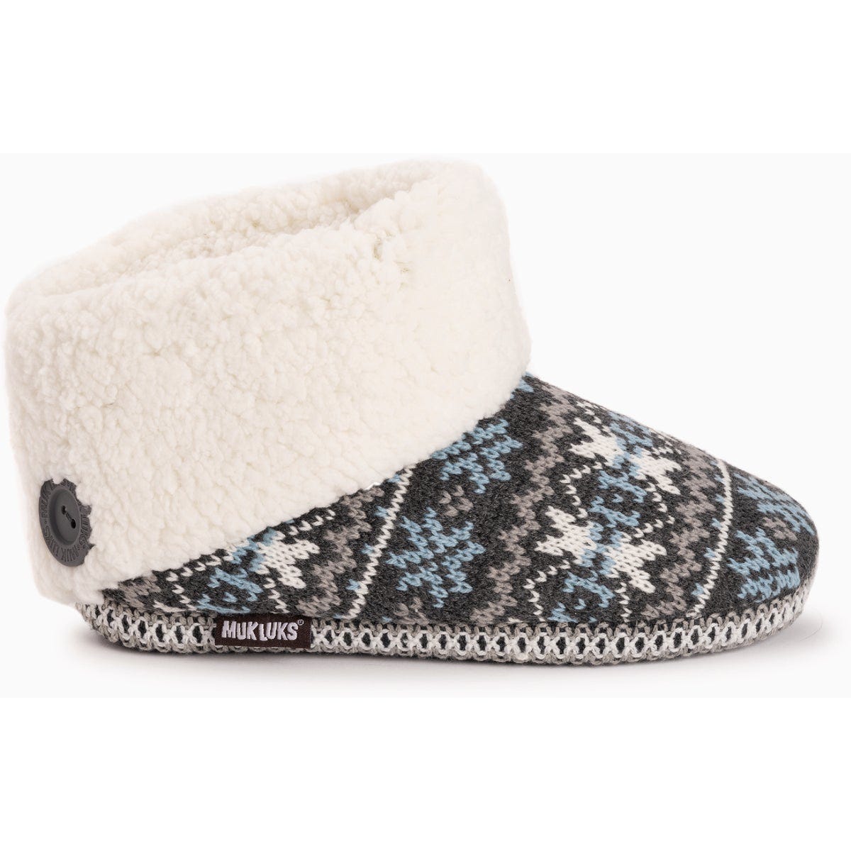 Muk Luk's Melinda Women's Large Gray Cuff Slipper- | True Value Hardware
