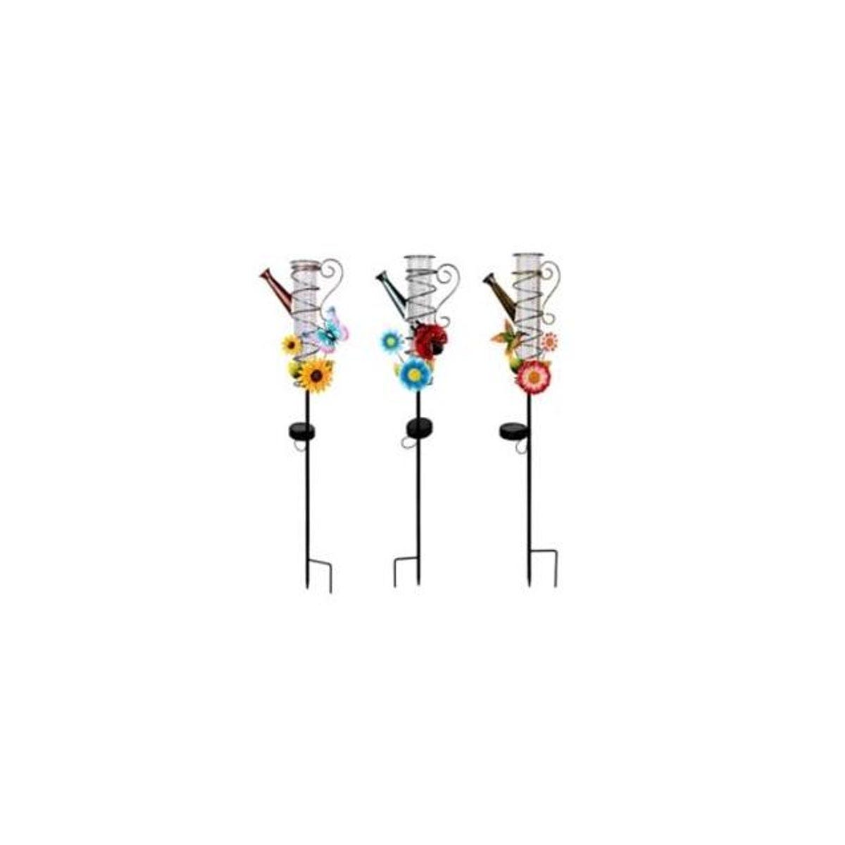 Moonrays 30 In. H. Solar LED Watering Can Rain Gauge Stick Light | Do ...
