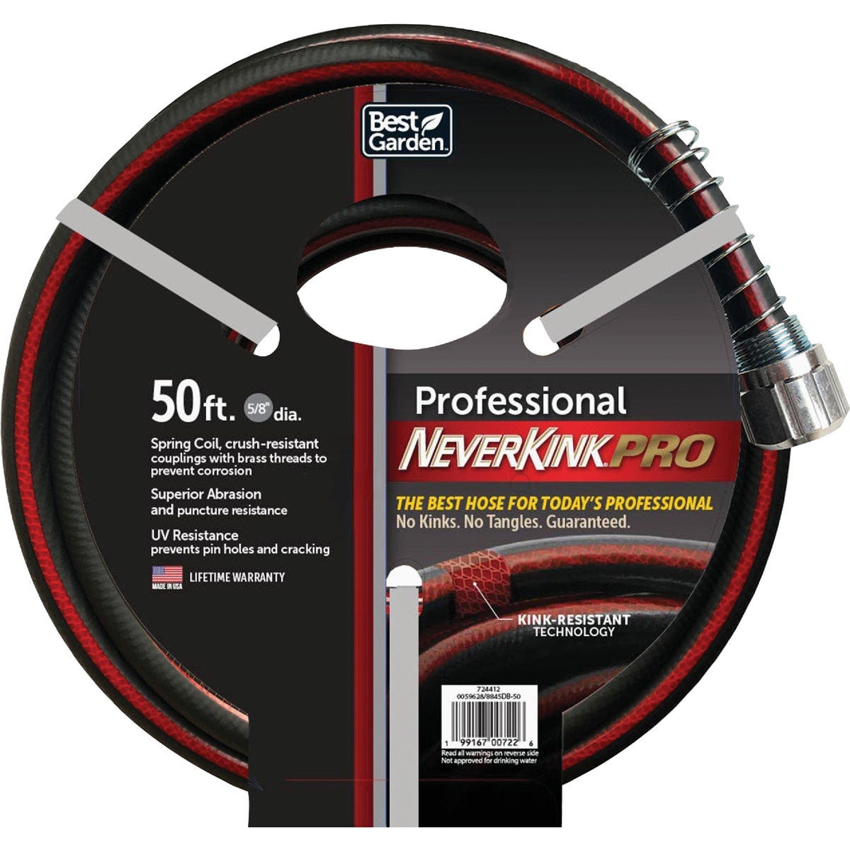 Best Garden NeverKink PRO 5/8 In. Dia. x 50 Ft. Professional Duty ...