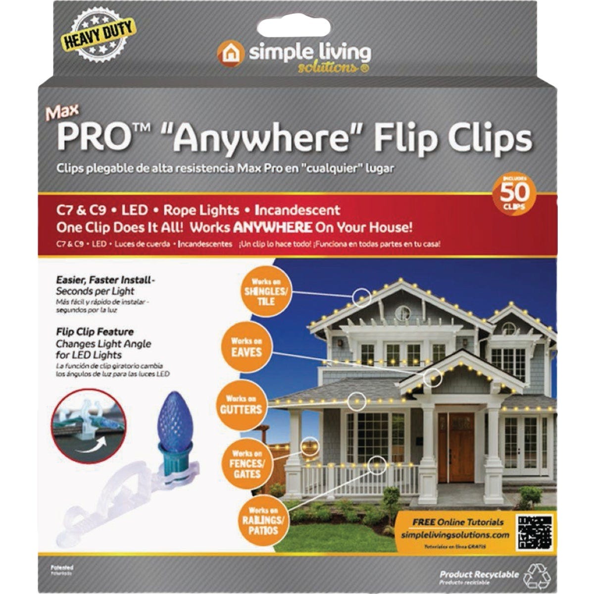 Simple Living Solutions Max PRO Anywhere Flip Clips (50-Pack) | True ...