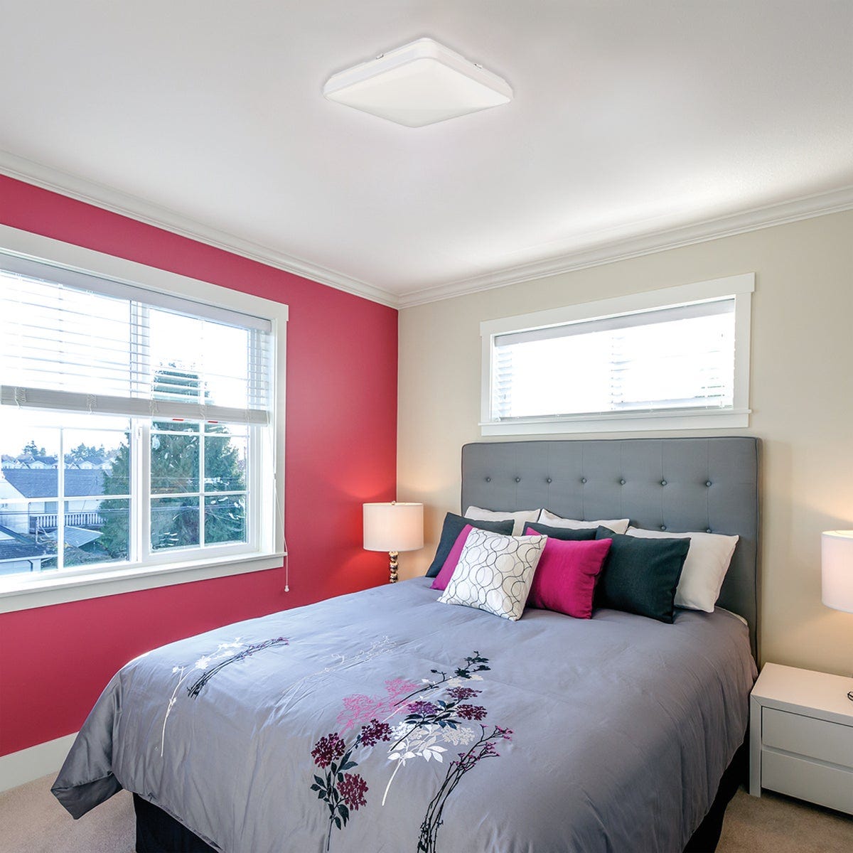 Juno 15 In. CCT LED Low Profile Square Flush Mount Light with ...