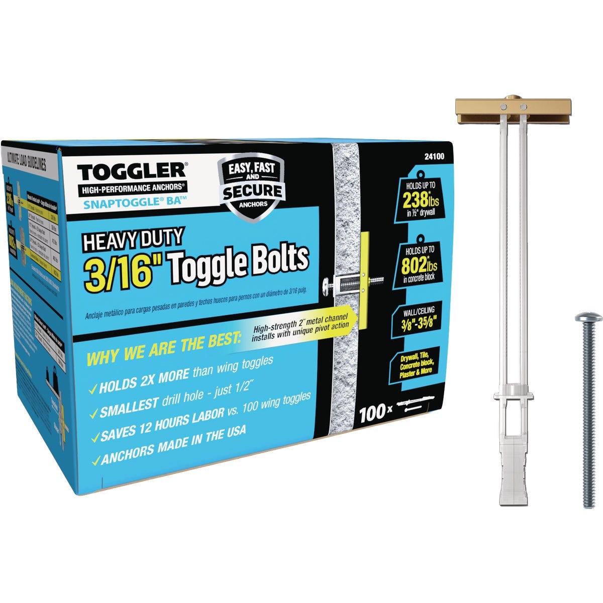 Toggler Snaptoggle 3/16-24 x 2 In. Toggle Bolt (100-Count) | True Value ...