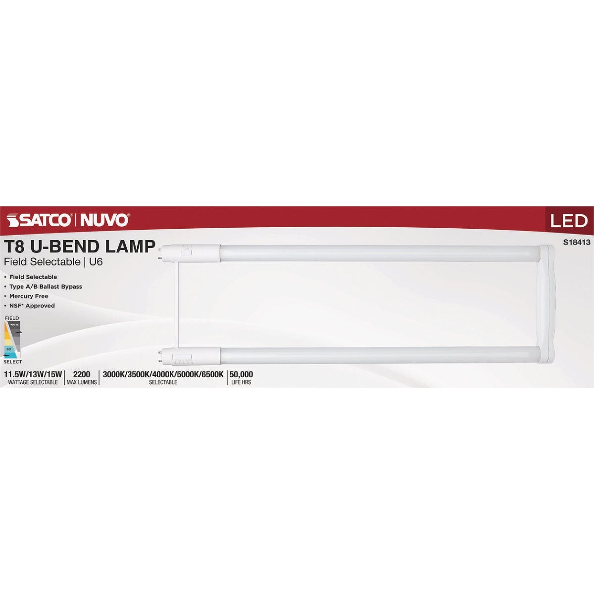 Satco 32W Equivalent T8 Direct Replacement or Ballast Bypass Wattage ...