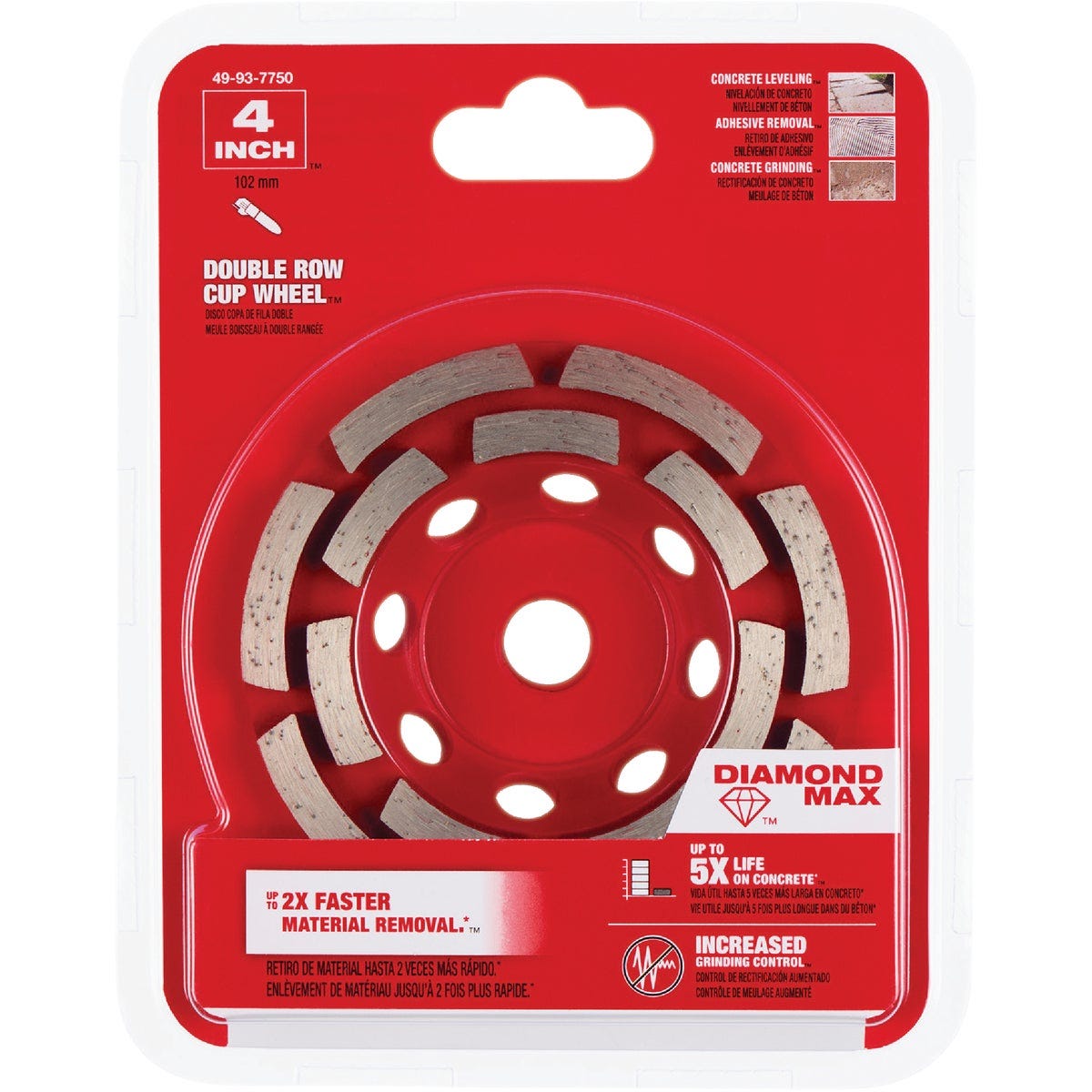 Milwaukee DIAMOND MAX 4 In. Double Row Diamond Cup Wheel | Do it Best