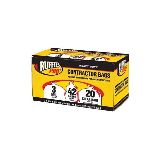 Ruffies Pro 20-Pack 42-Gal. Clear Contractor Bags | True Value Hardware