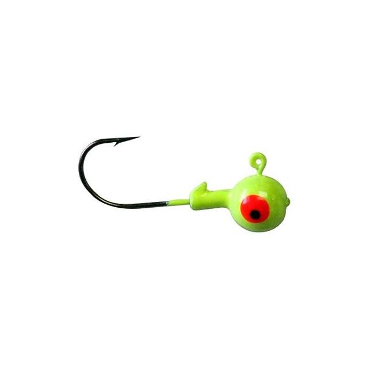 Big Rock Sports Size 1 1/8 Oz. Chartreuse Round Head Jig Head Hooks (10 ...