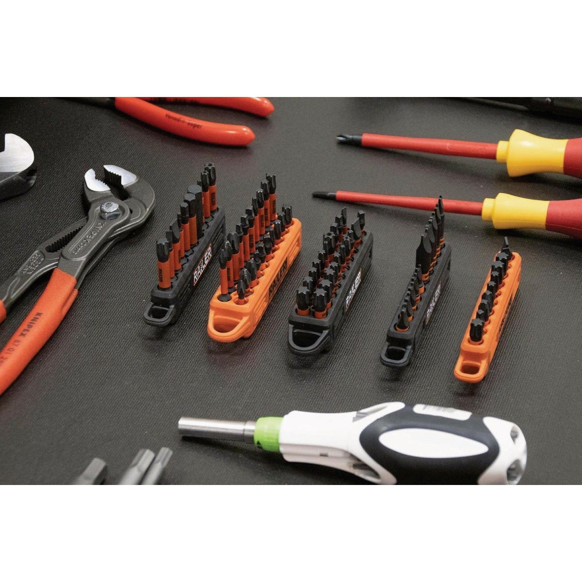 Railer 10-Hole Bitrail Orange & Black Bit Holder with Carabiner (2-Pack ...