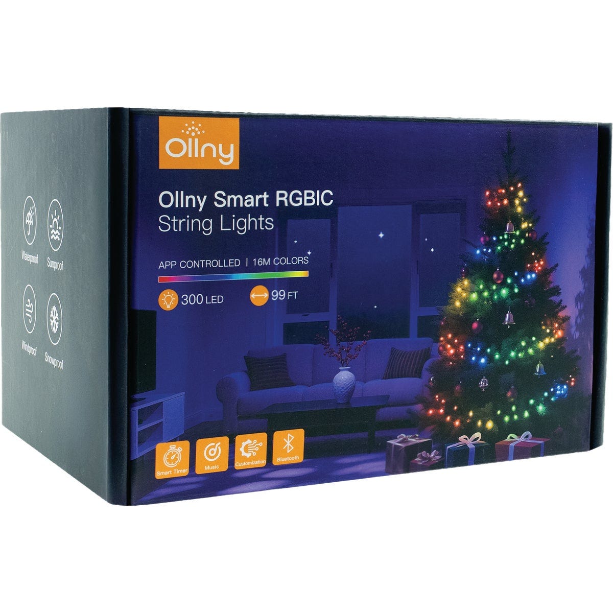 Ollny RGBIC 300-Bulb LED Smart Waterproof String Light Set | Do it Best