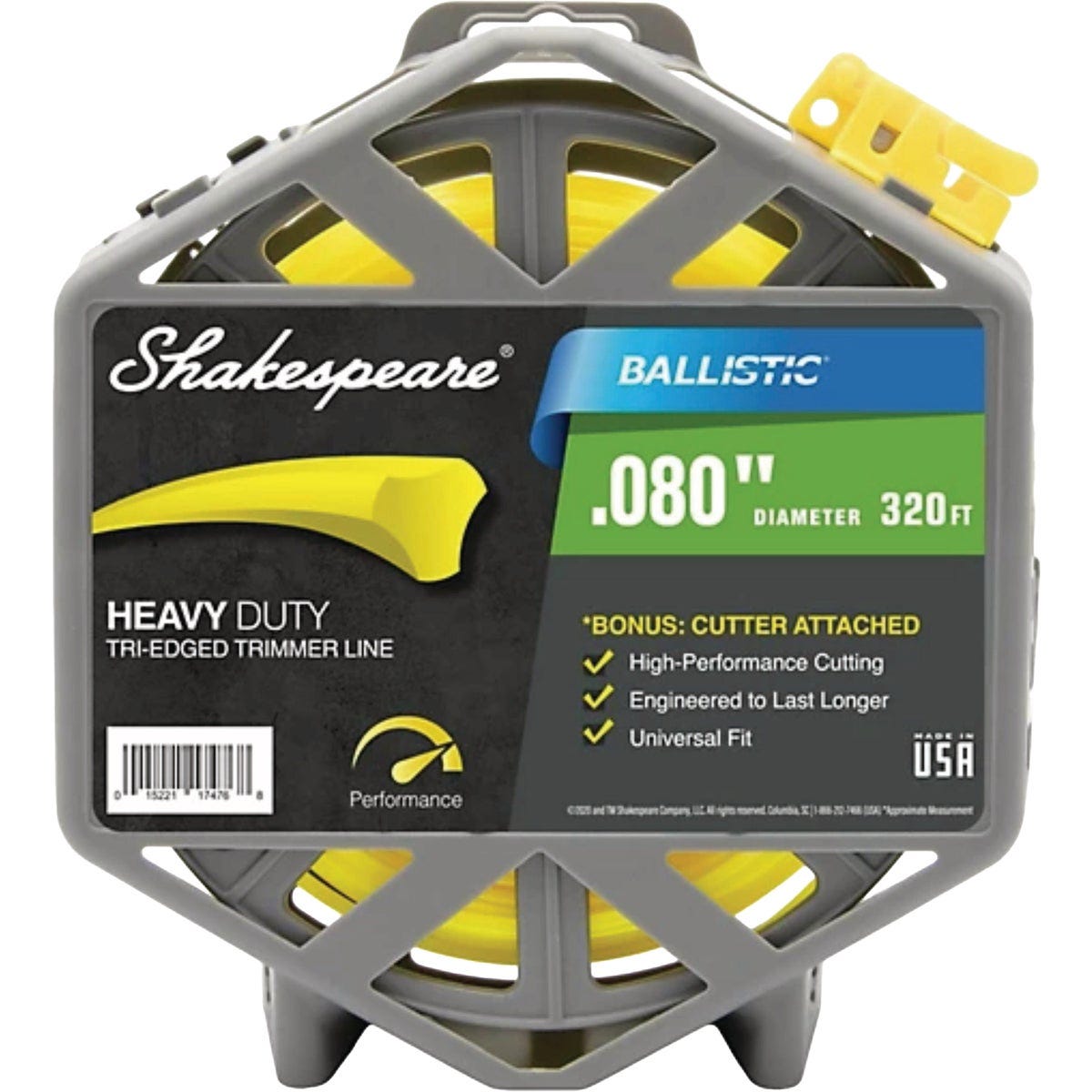 Shakespeare Ballistic 0.080 In. x 320 Ft. Tri-Edged Trimmer Line with ...