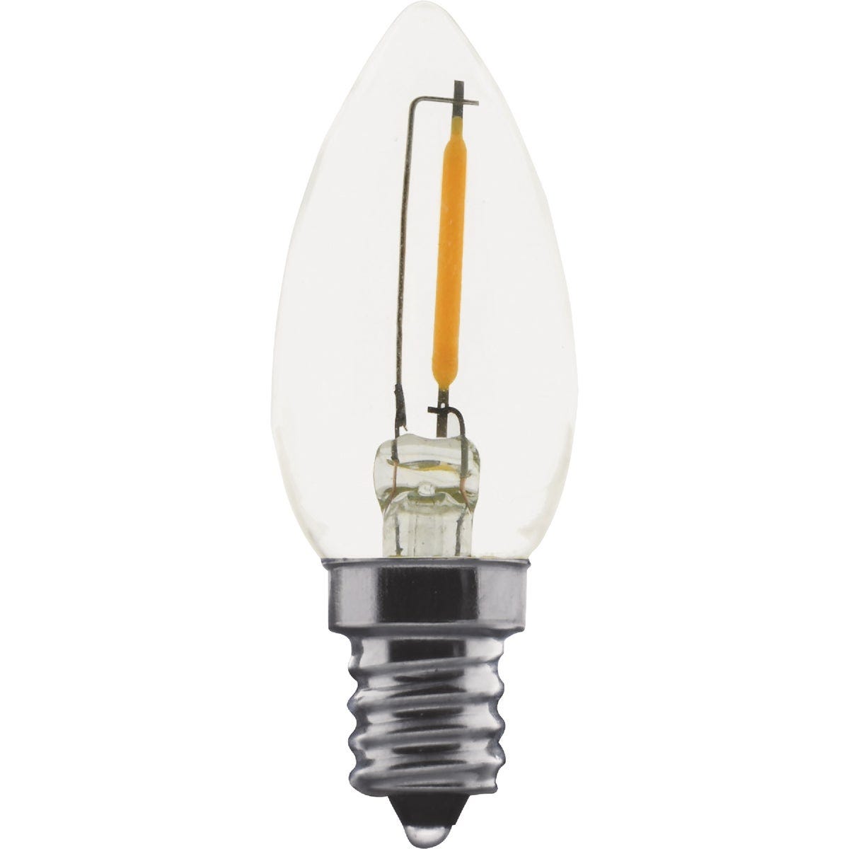 Satco 7W Equivalent C7 Candelabra Base 2700K Clear LED Bulb (2-Pack ...