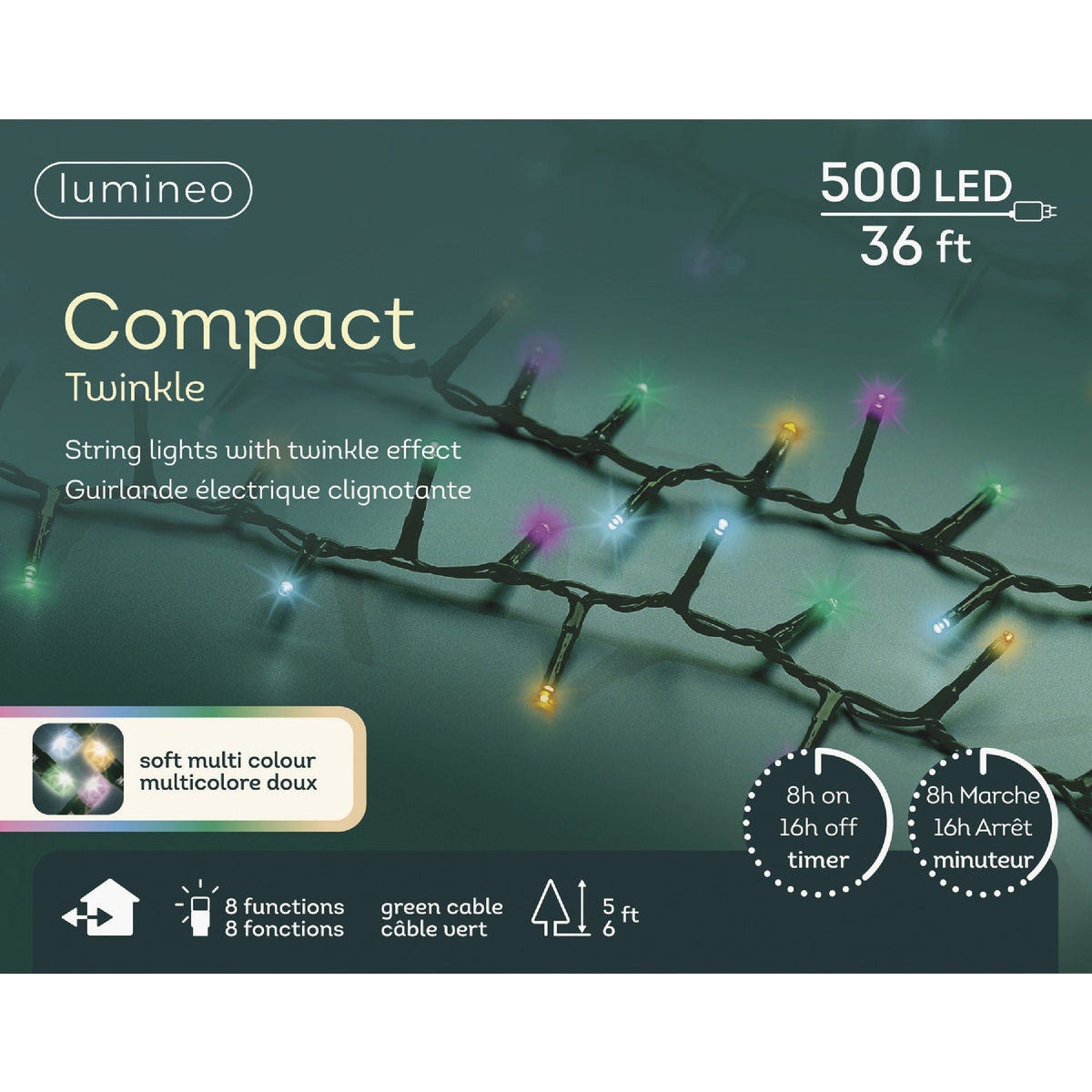 Lumineo 36 Ft. Multi 8-Function LED Compact Light Set | Do it Best