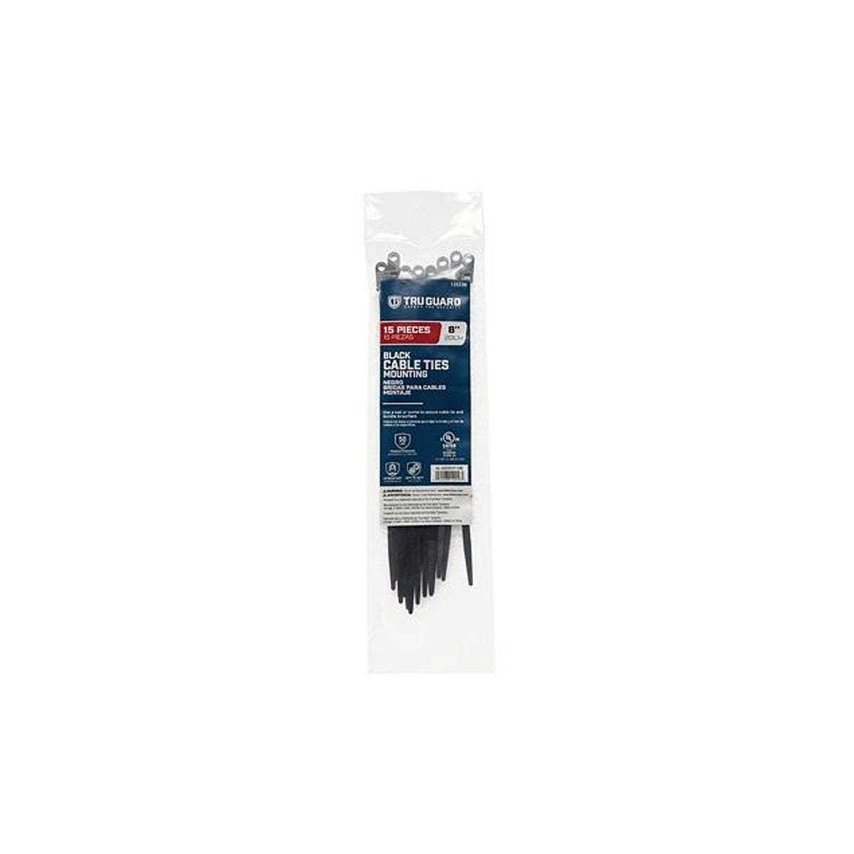 15-Pack 8 In. Black Mounting Cable Ties | True Value Hardware