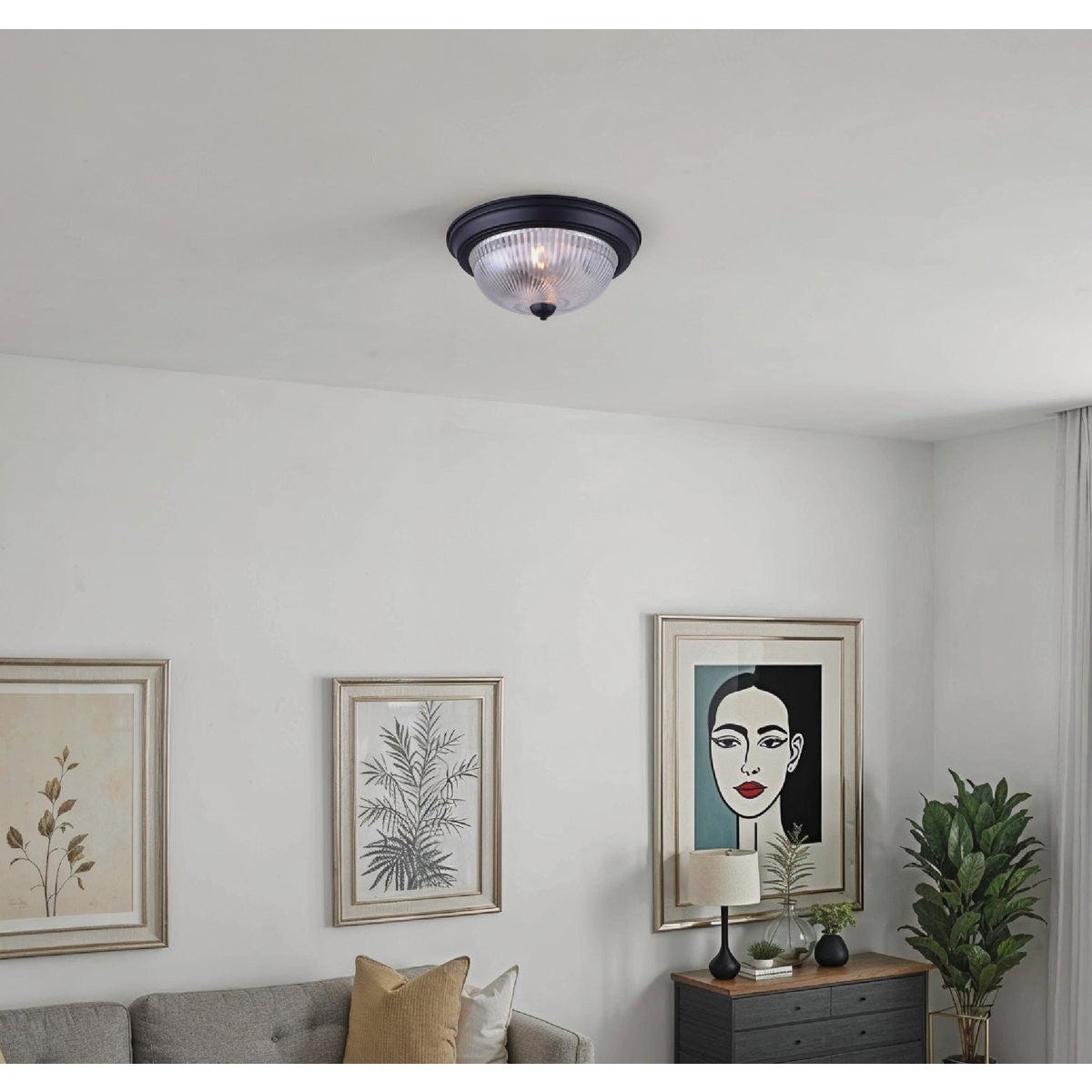 Canarm 13 In. Black Flush Mount Fixture with Clear Glass | True Value ...