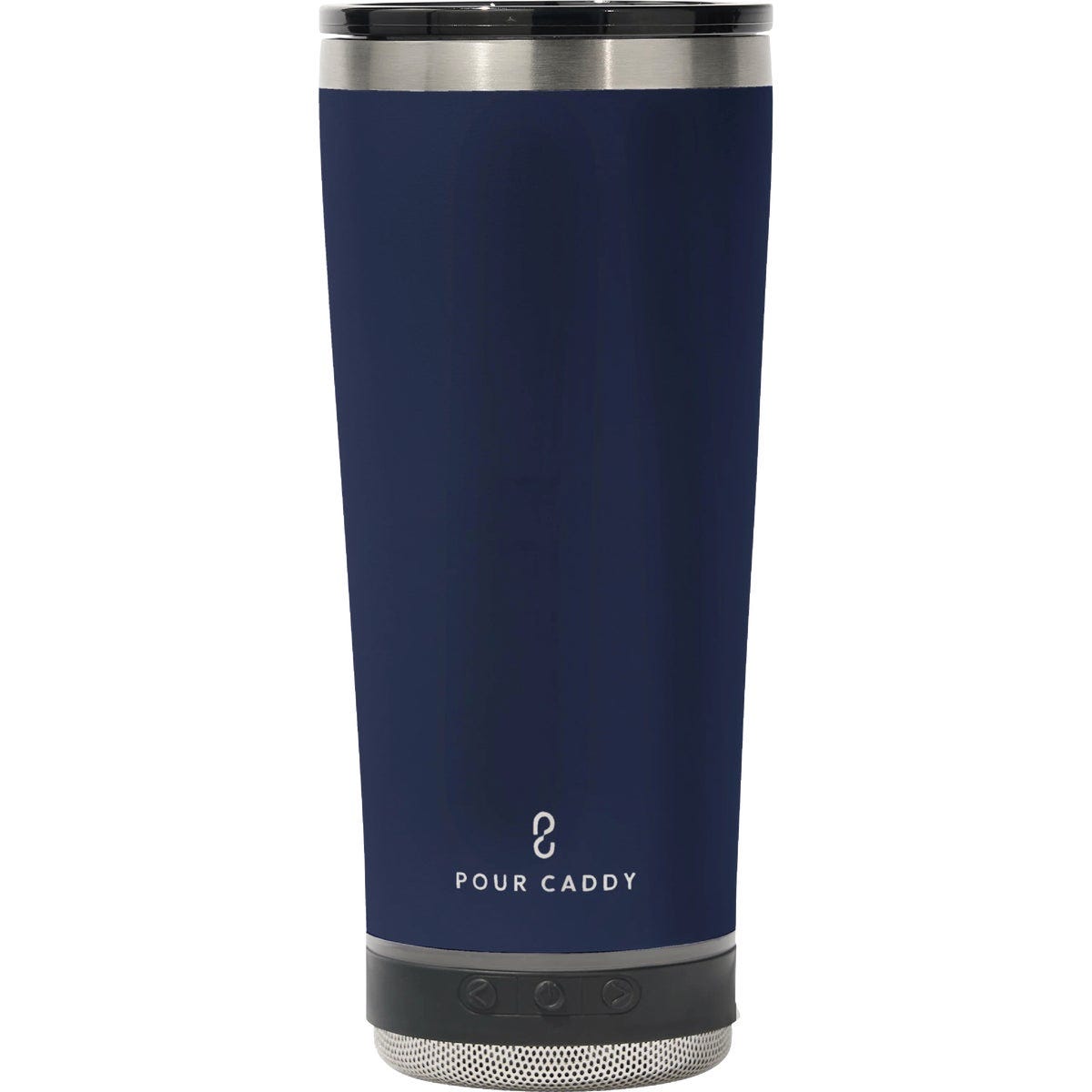 Pour Caddy Go Caddy 18 Oz. Navy Blue Insulated Tumbler with Speaker ...