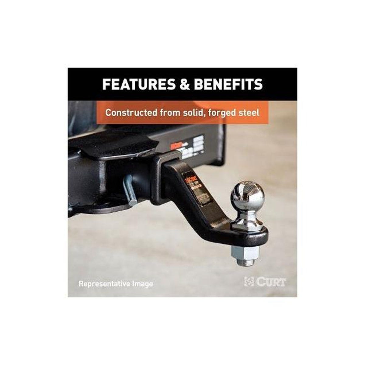 CURT 15000 Lb. 2 In. Drop 2 In. Shank Loaded Forged Ball Mount with 2-5 ...