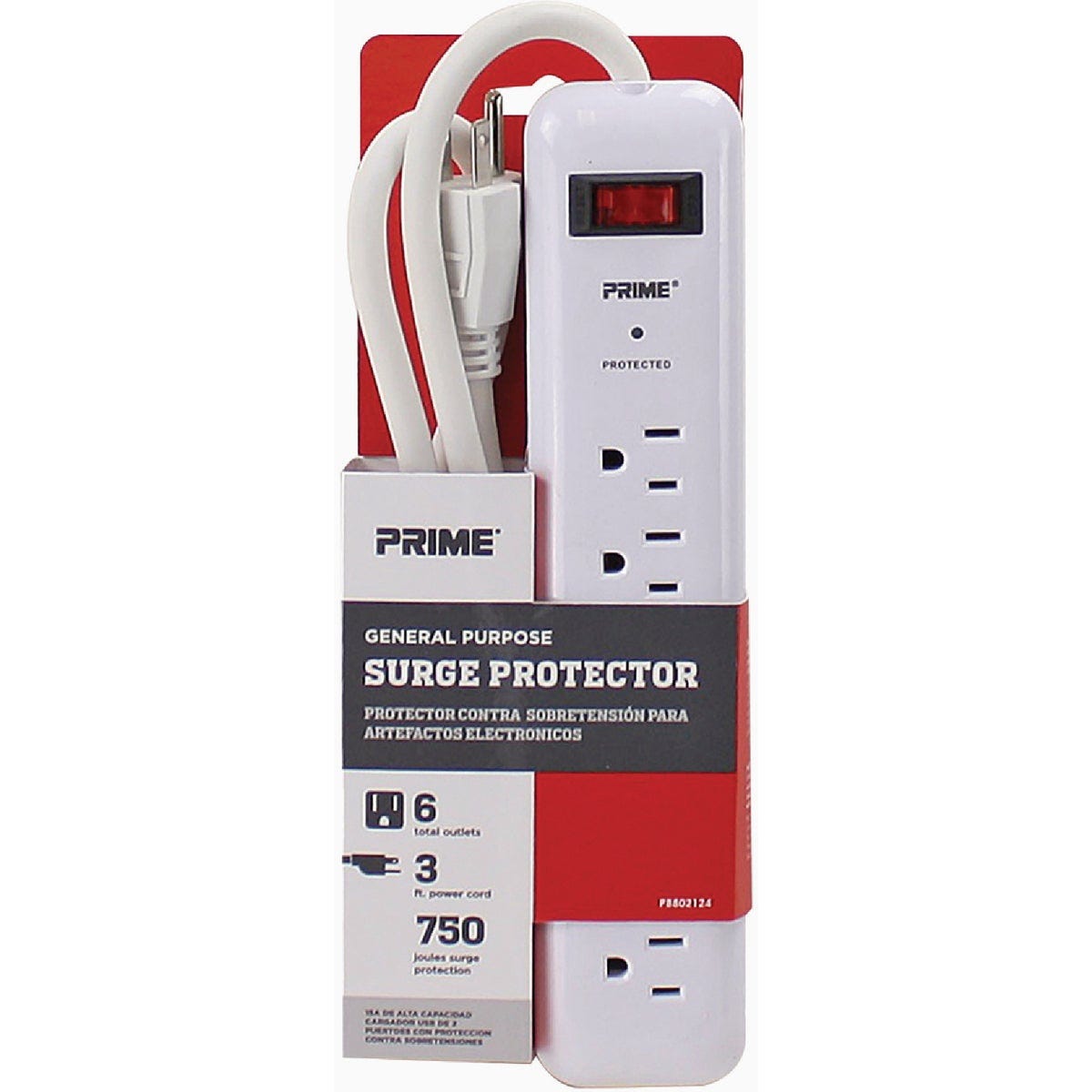 Prime 6-Outlet 750J Surge Protector Strip with 3 Ft. Cord | True Value ...