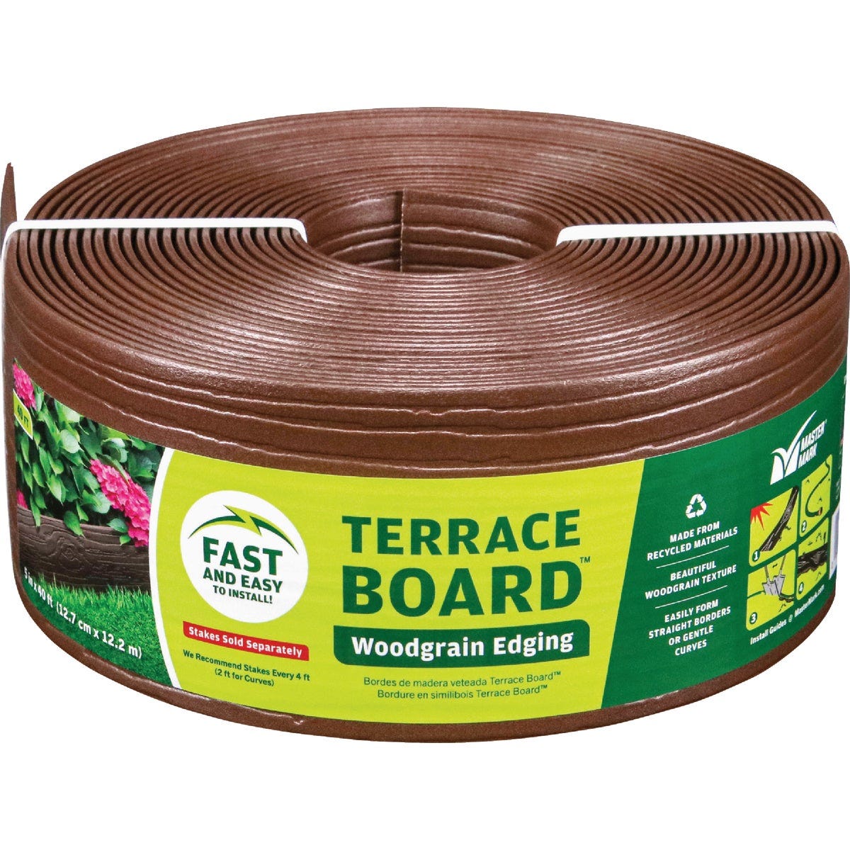 Master Mark 4 In. H. x 40 Ft. L. Brown Terrace Board Lawn Edging | Do ...