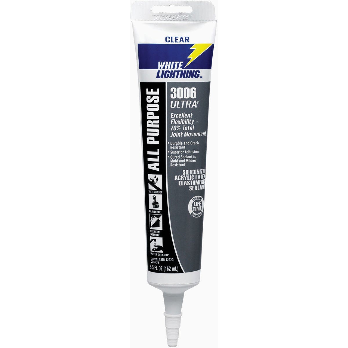 White Lightning 3006 Ultra 5.5 Oz. Clear Siliconized Acrylic Latex ...