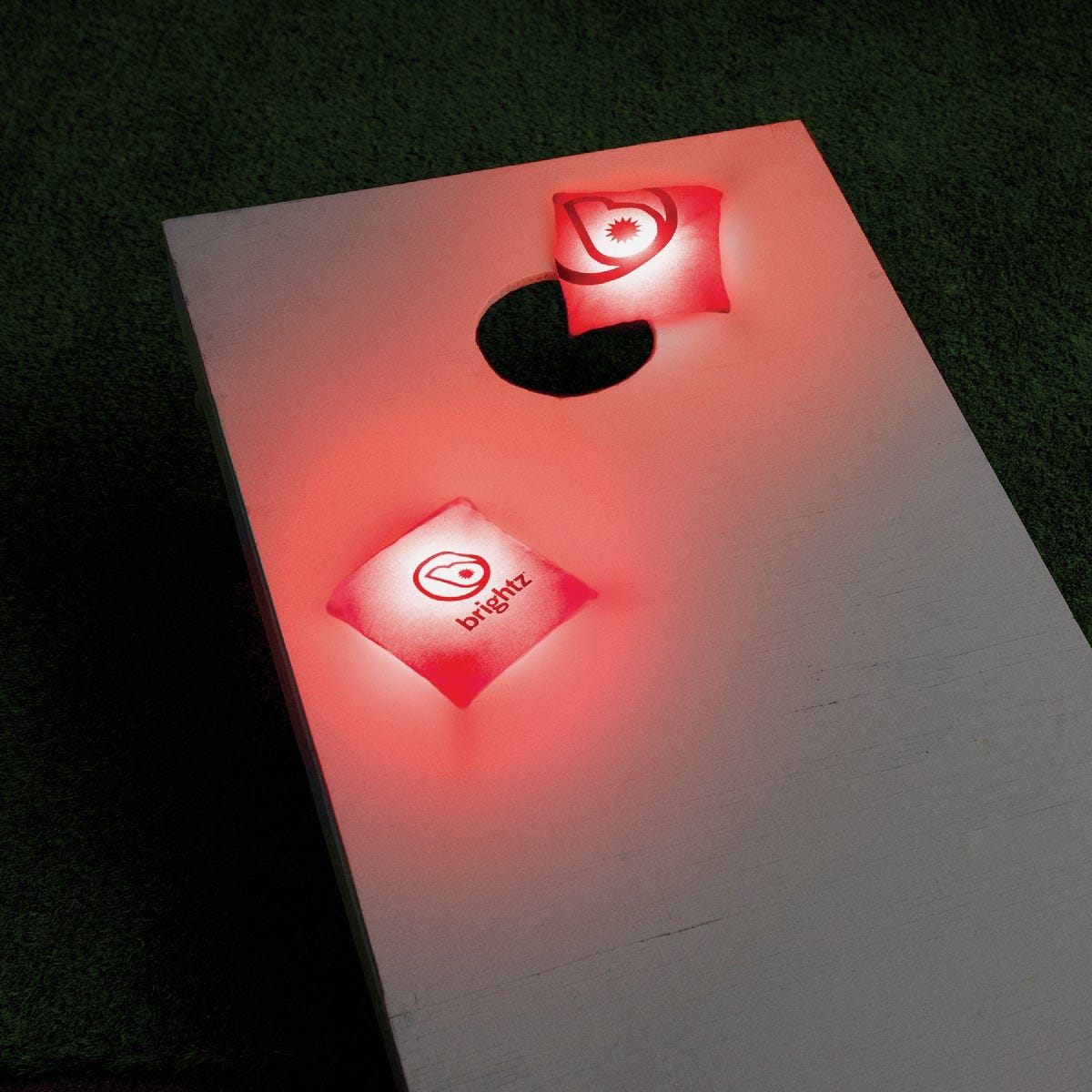 Brightz LED Cornhole Bean Bags Set of 4, Red, with Plastics Carrying ...