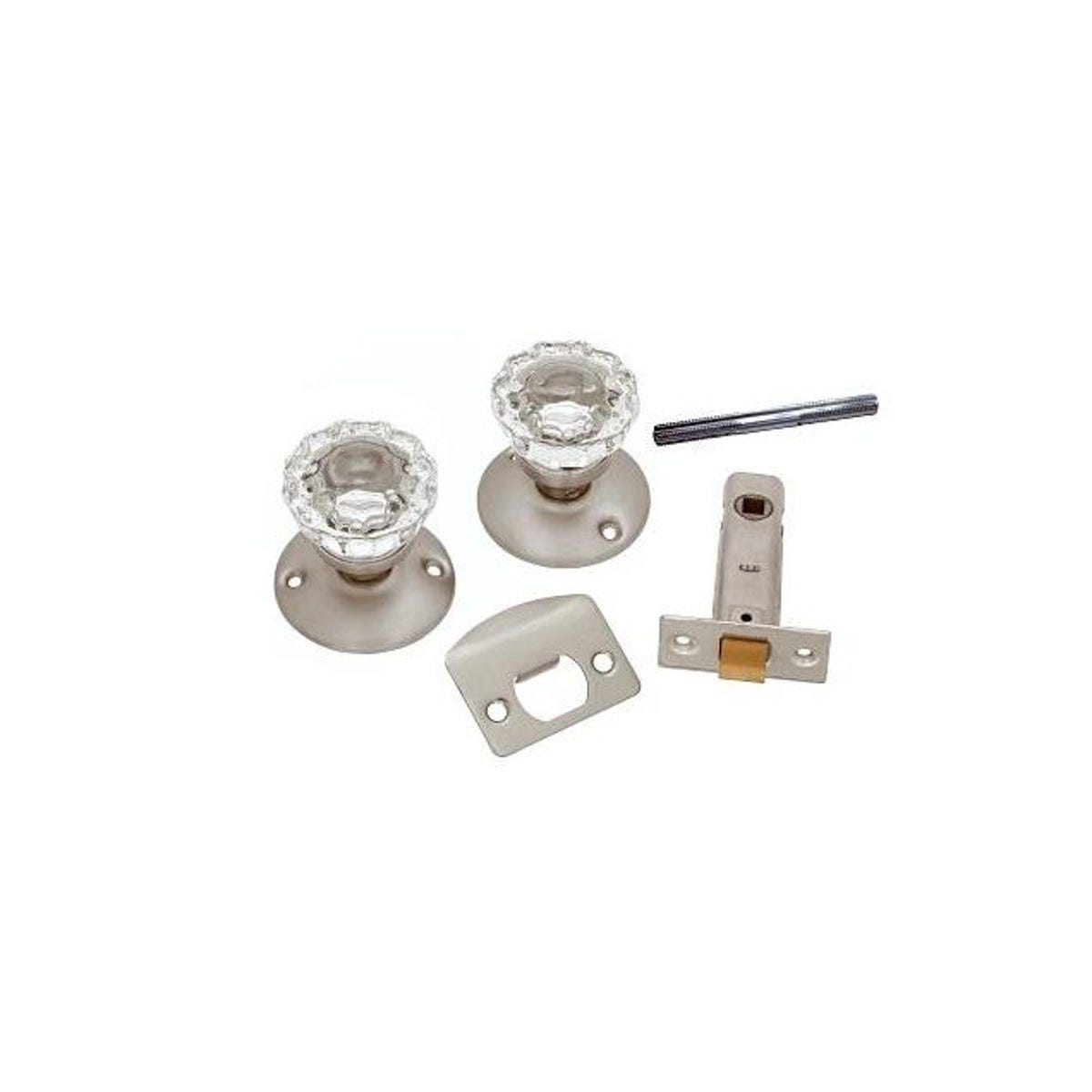 Belwith Satin Nickel Passage Door Latch Set with Glass Knobs | True ...