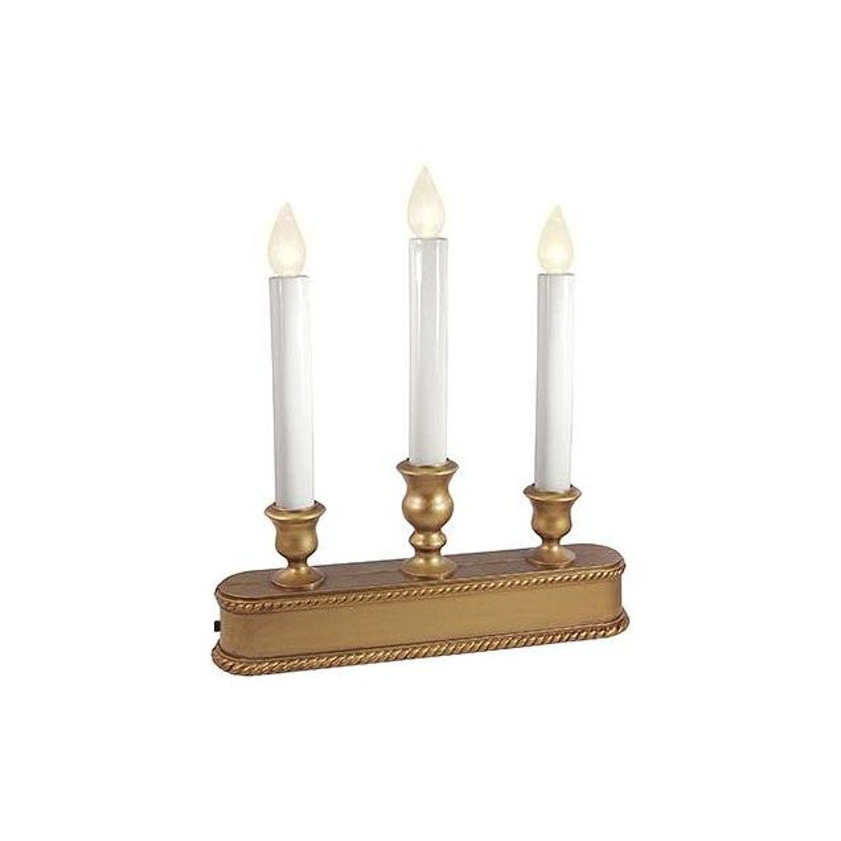 Sylvania 3-Light 10 In. Gold Christmas Candolier LED Battery-Operated ...
