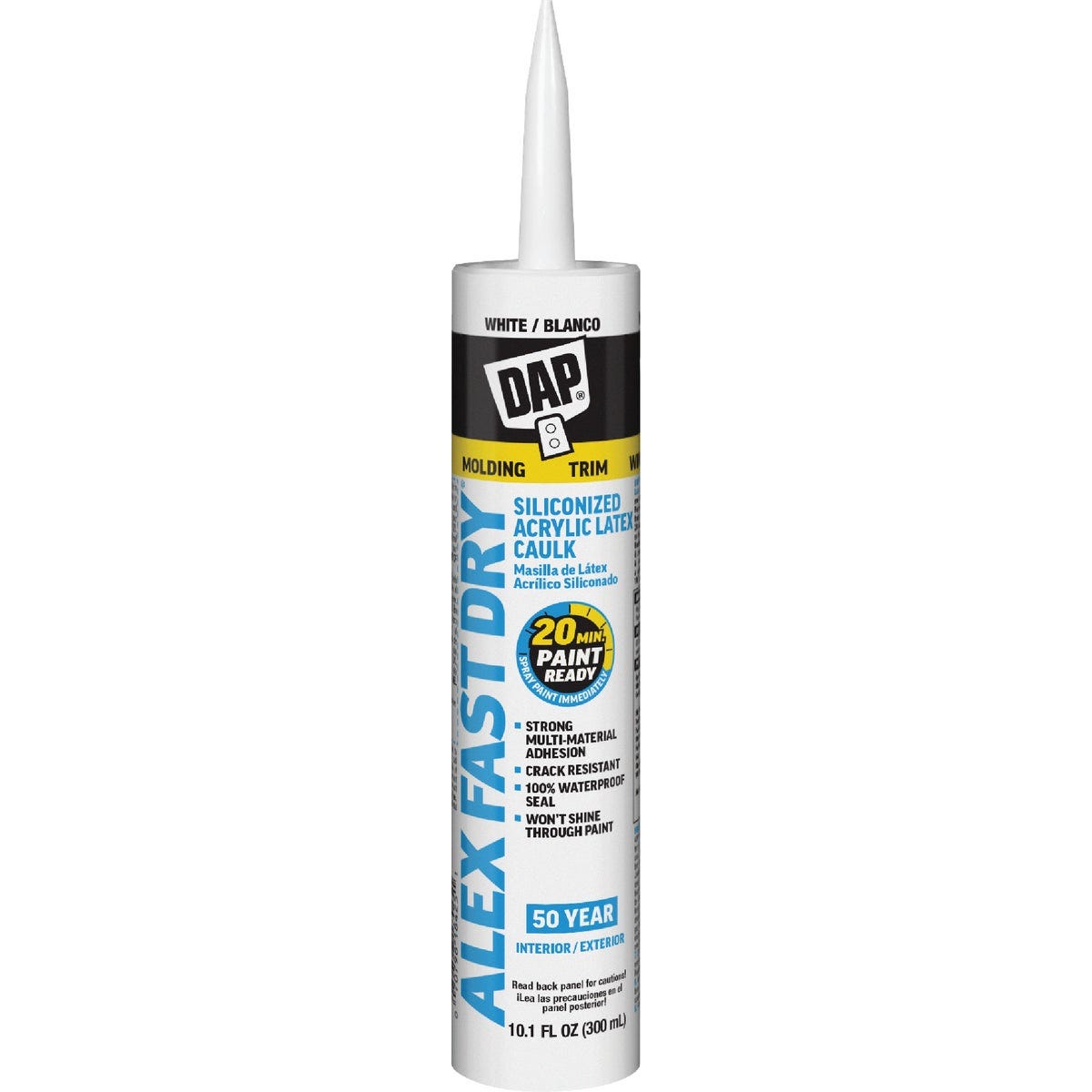 Dap Alex Fast Dry 10.1 Oz. White Siliconized Acrylic Latex Caulk | Do ...