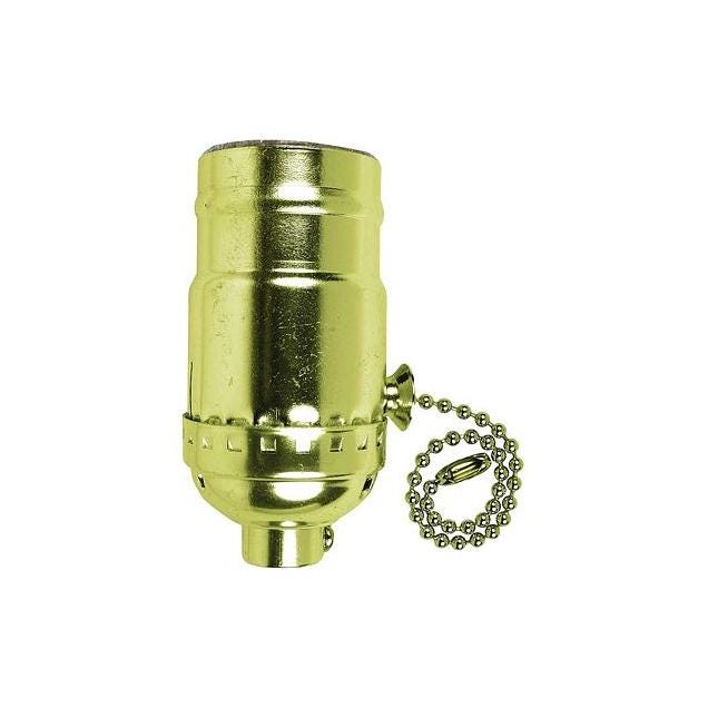 Jandorf 250W 250V Brass Medium Base 3-Way Lamp Pull Chain Socket | True ...