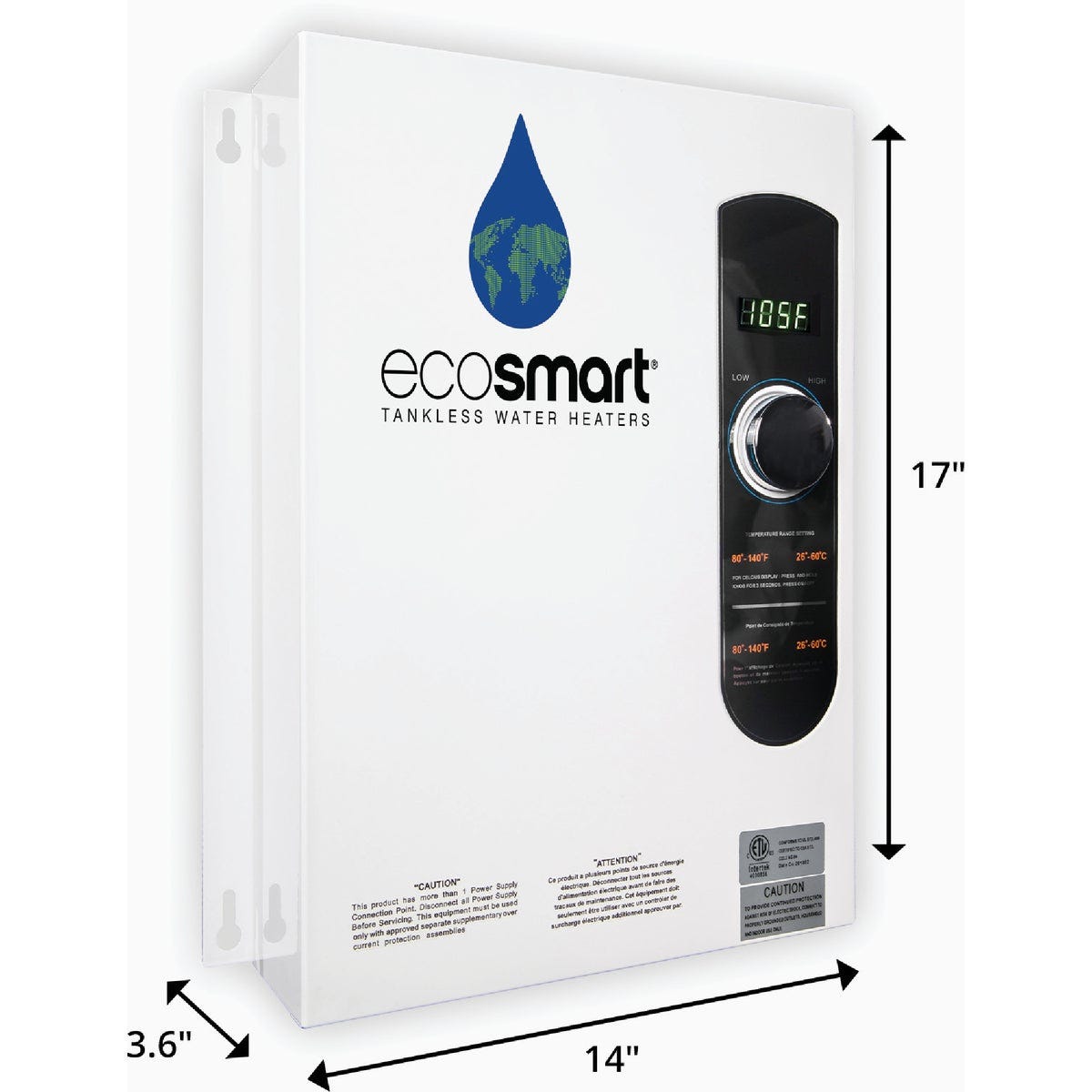 EcoSMART 240V Single Phase 18kW Tankless Electric Water Heater | True ...