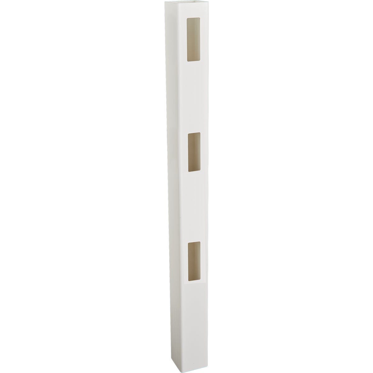 5 In. x 5 In. x 84 In. White End 3-Rail Fence Vinyl Post | True Value ...