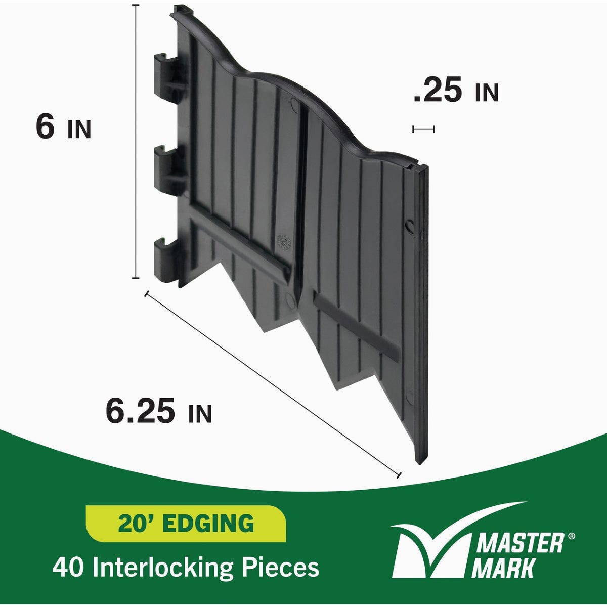 Master Mark Dig-Free 6 In. H. x 20 Ft. L. Black Poundable Lawn Edging ...