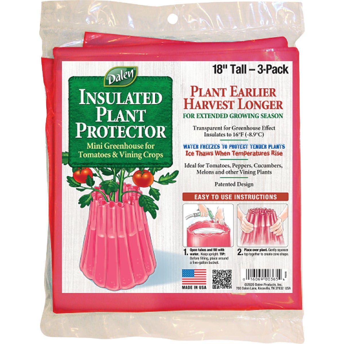 Gardeneer Season Starter 18 In. H. Red Plastic Plant Protector (3-Pack ...
