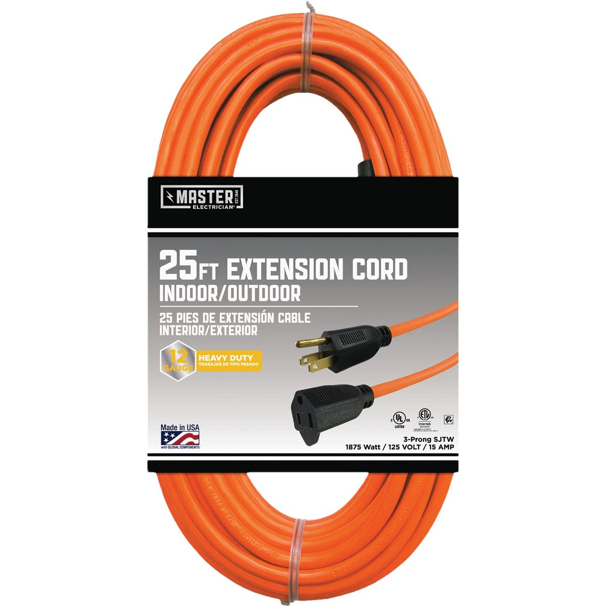Master Electrician 25 Ft. 12/3 Heavy-Duty Outdoor Extension Cord | Do ...