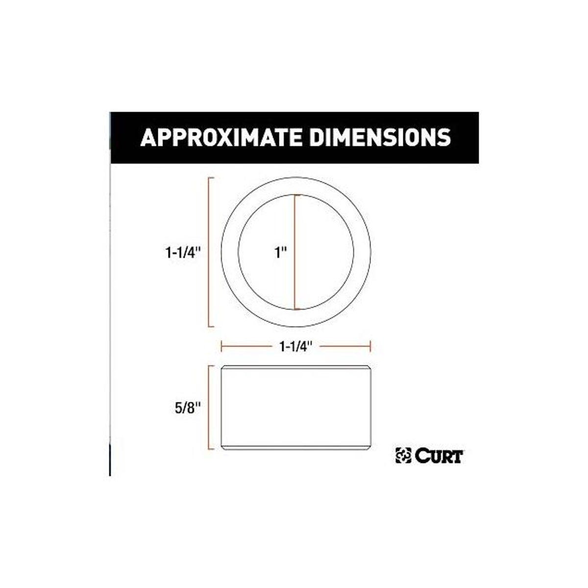 CURT Trailer Hitch Ball Hole Reducer Bushing, Reduces 1-1/4 In. Dia. to ...