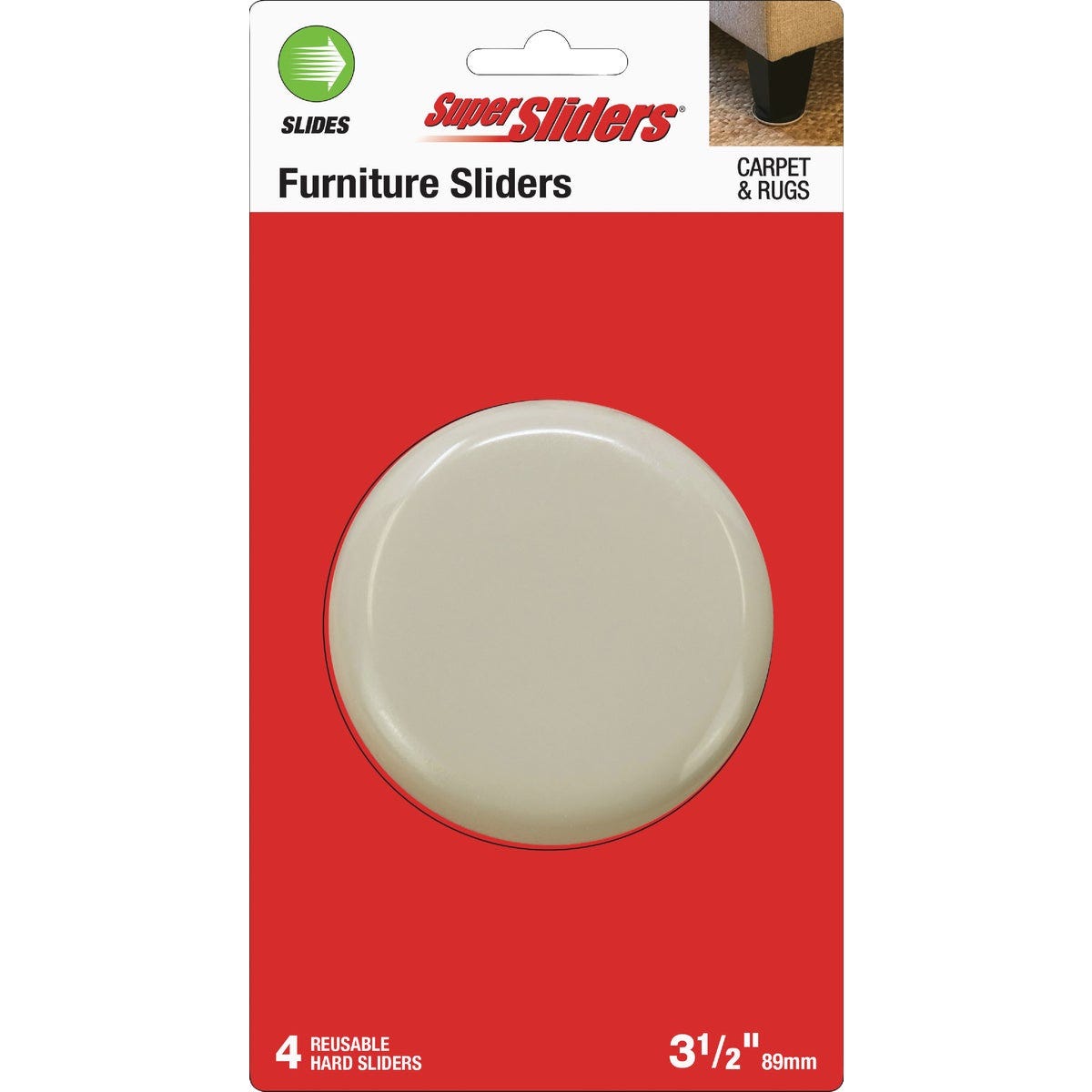 Super Sliders 3-1/2 In. Hard Plastic Furniture Gliders (4-Pack) | True ...