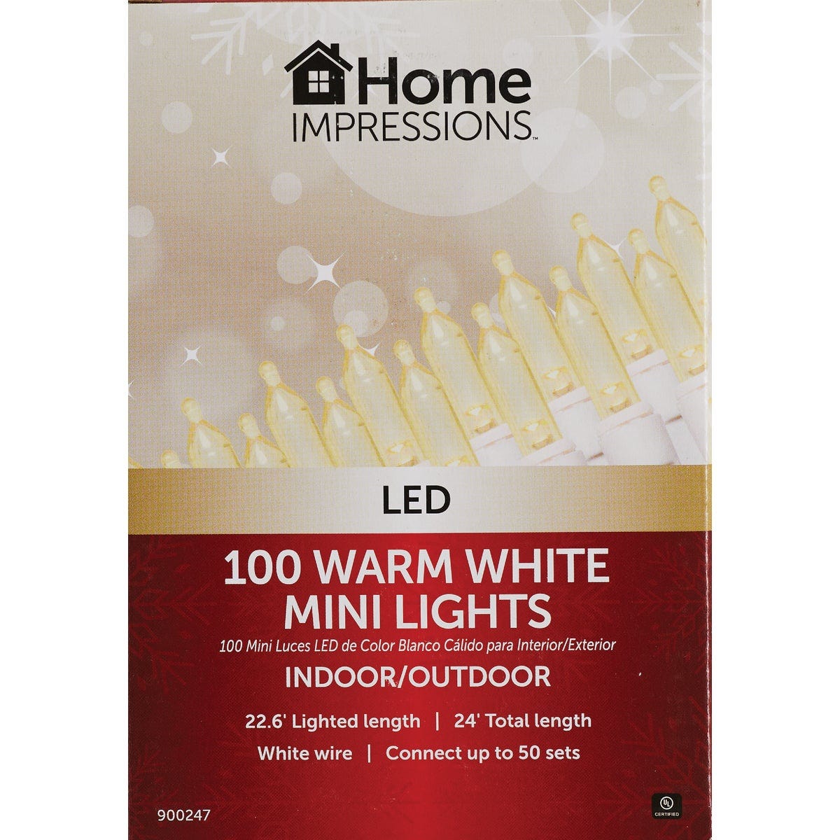 Home Impressions Warm White 100-Bulb Mini LED Light Set with White Wire ...