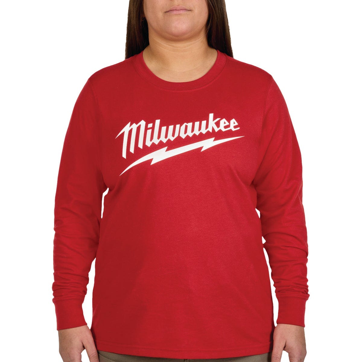 Milwaukee GRIDIRON Women's Large Red Long Sleeve Logo T-Shirt | True ...