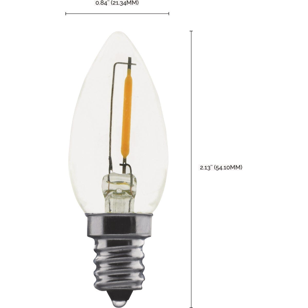 Satco 7W Equivalent C7 Candelabra Base 2700K Clear LED Bulb (2-Pack ...