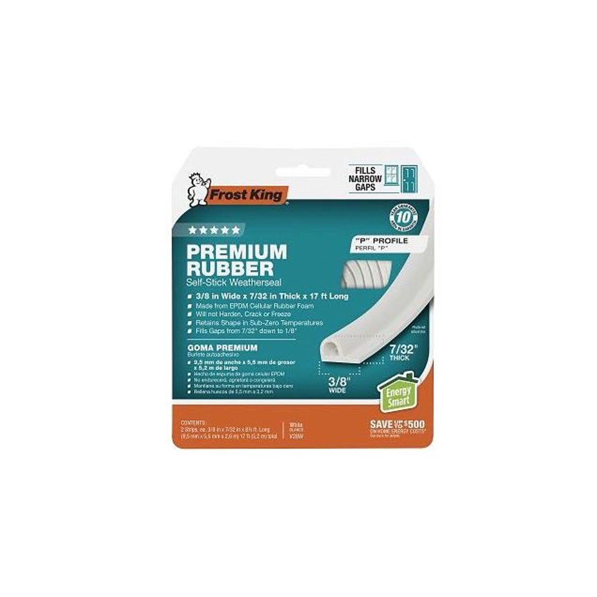 Frost King 3/8 In. x 17 Ft. White P-Section Self-Stick Rubber ...