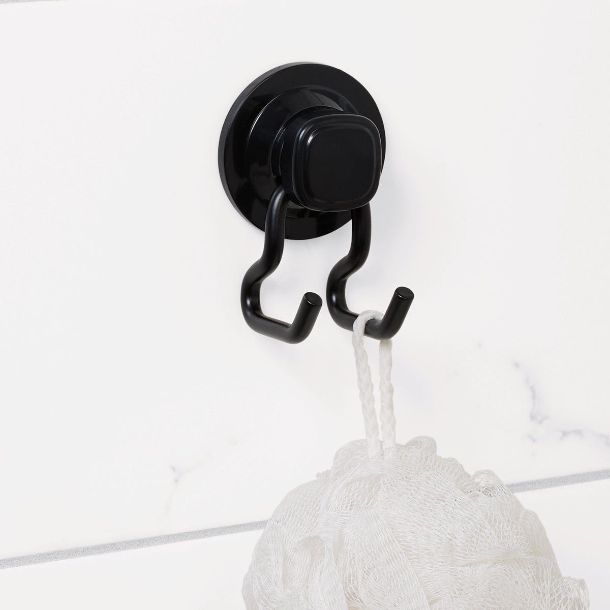Zenna Home Rustproof Matte Black Power Grip Pro Adhesive/Suction Shower ...