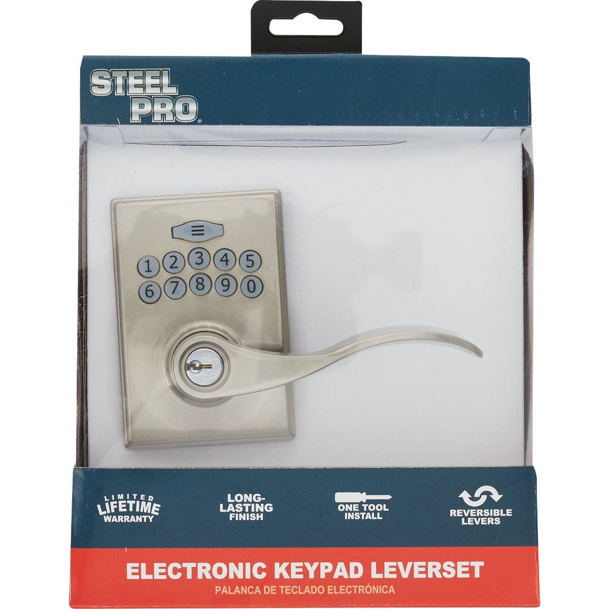Steel Pro Electronic Leverset, Brushed Nickel | Do it Best