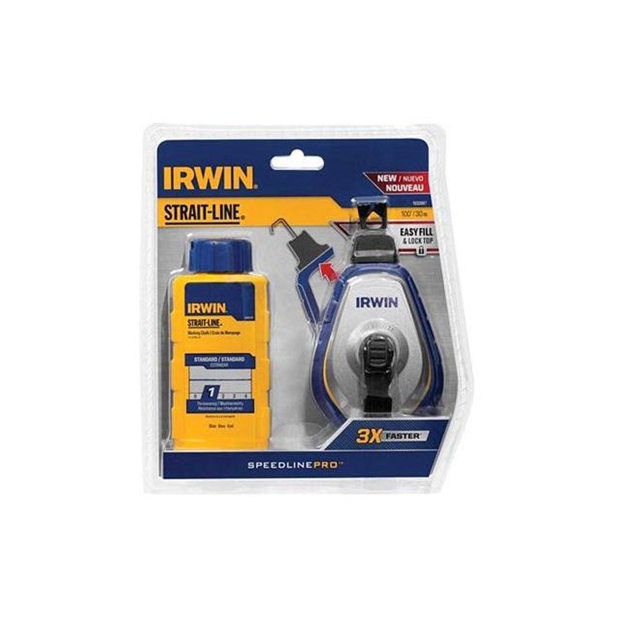 Irwin Strait-Line 100 Ft. Speed Line Chalk Pro Reel + Blue Chalk | True ...