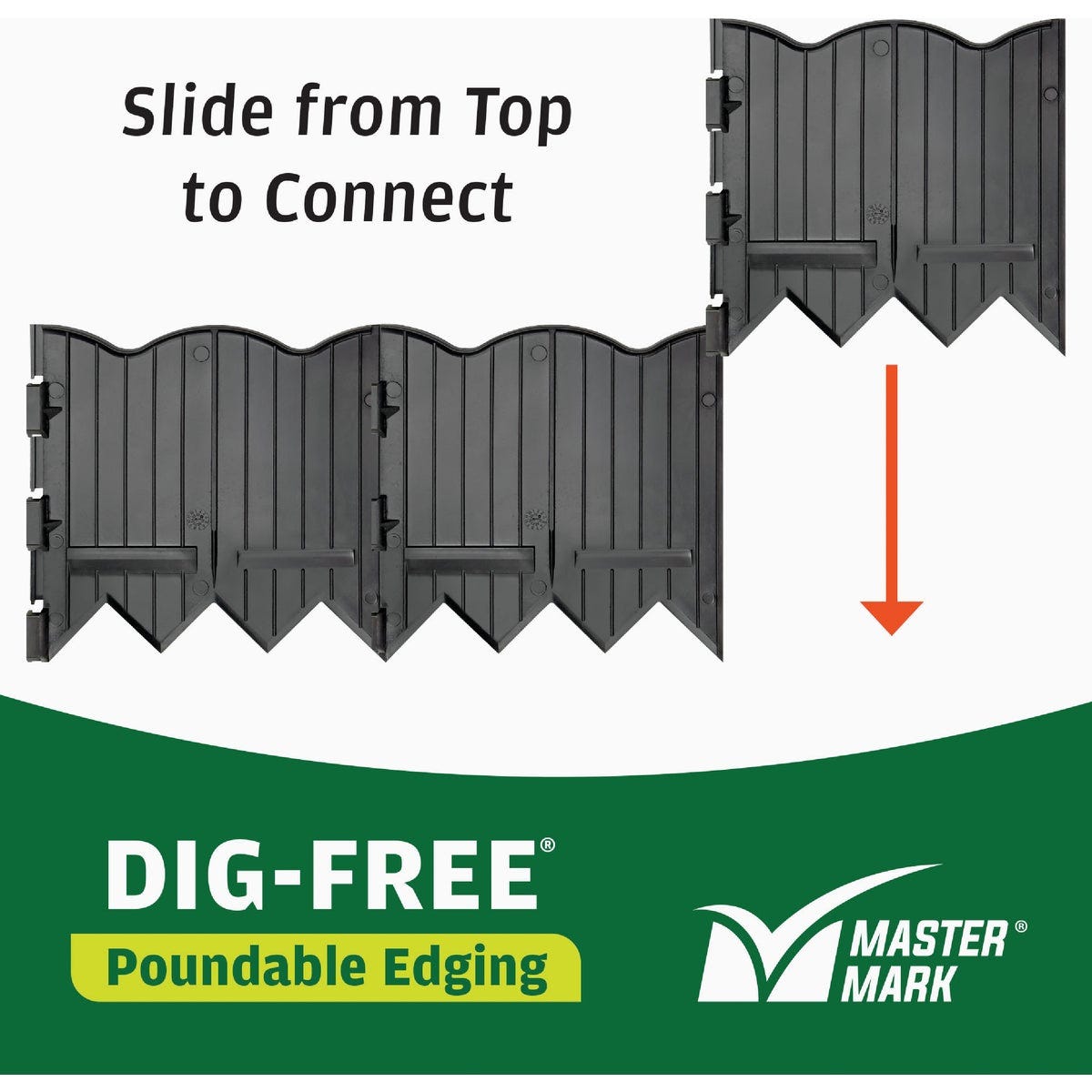 Master Mark Dig-Free 6 In. H. x 20 Ft. L. Black Poundable Lawn Edging ...
