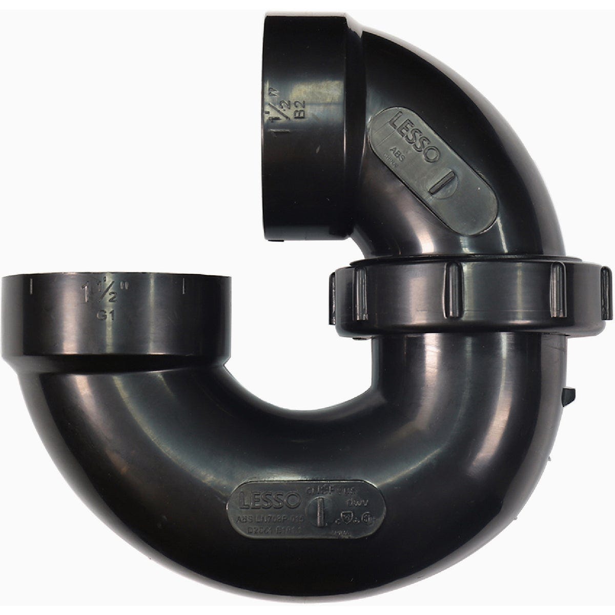 Lesso 1-1/2 In. LA Pattern P-Trap with Union Plastic Nut (HUBSJ ...