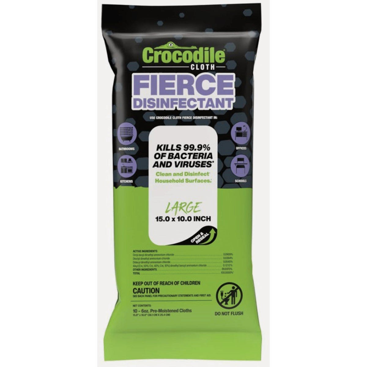 Crocodile Cloth Fierce Disinfectant Cleaning Wipes (10-Count) | True ...