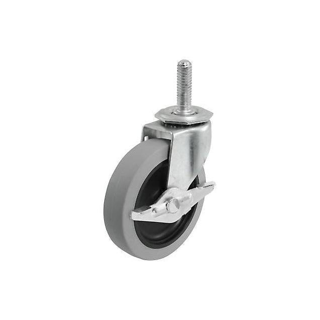 Richelieu 3 In. Gray TPR Caster with Brake & 1 In. Threaded Stem | True ...